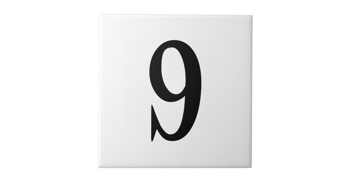 NUMERIC TILE - STYLISH NINE (number 9) ~.png | Zazzle