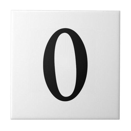NUMERIC TILE - STYLISH ZERO (number 0) ~.png | Zazzle.com