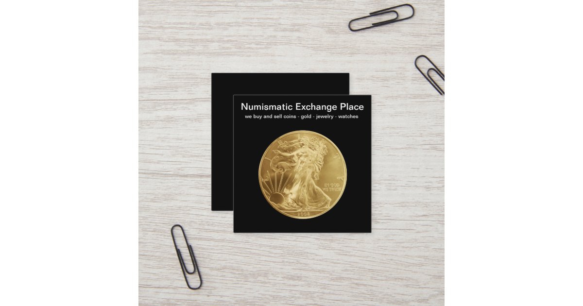 Numismatic Coin Dealer Design Square Business Card | Zazzle