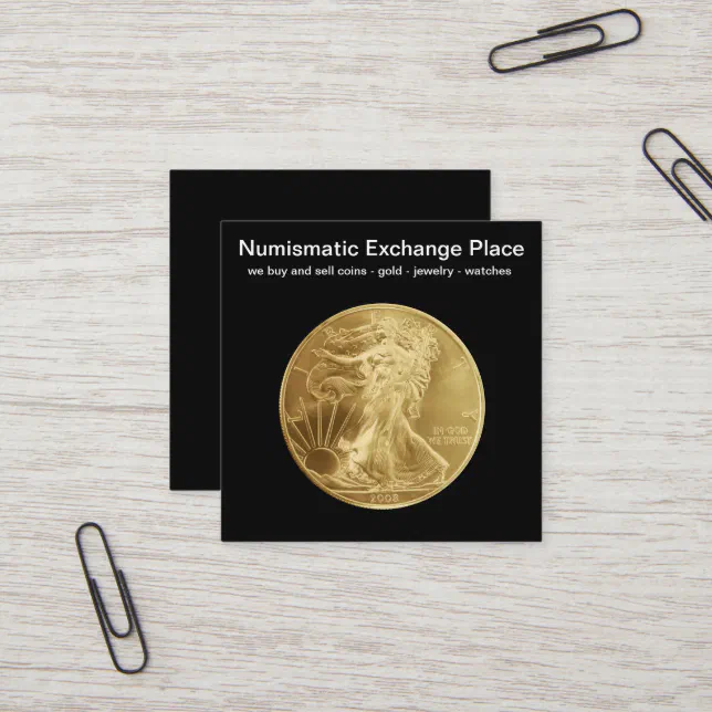Numismatic Coin Dealer Design Square Business Card | Zazzle
