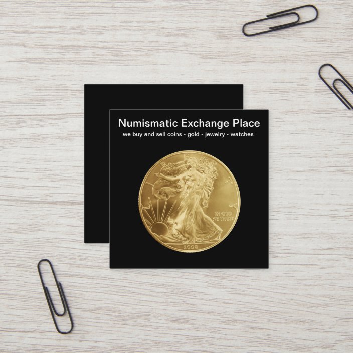 Numismatic Coin Dealer Design Square Business Card | Zazzle.com
