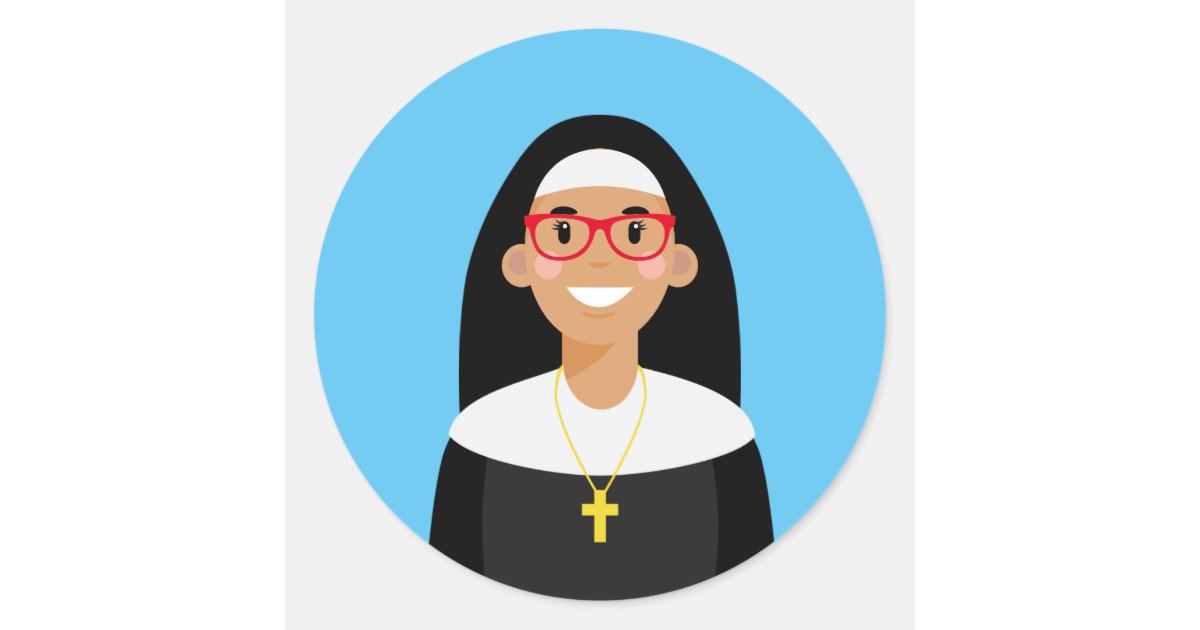 Nun Classic Round Sticker | Zazzle