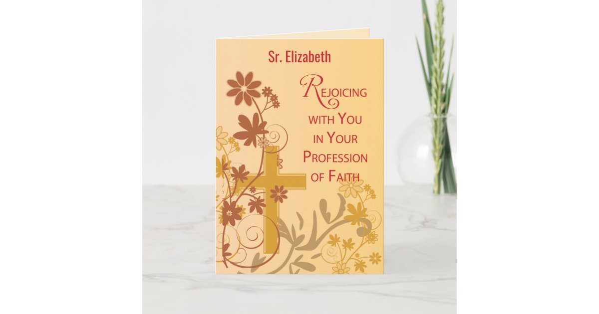 Nun Religious Profession Congratulations Flowers Card | Zazzle