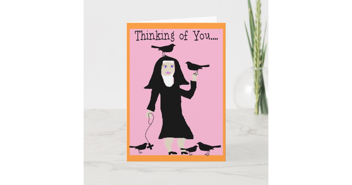 Nun "Thinking of You" Catholic Greeting Card | Zazzle