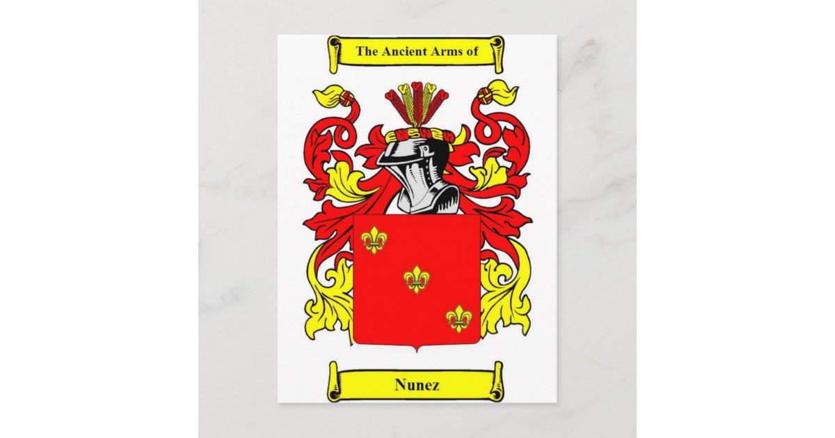 Nunez Coat of Arms Postcard | Zazzle
