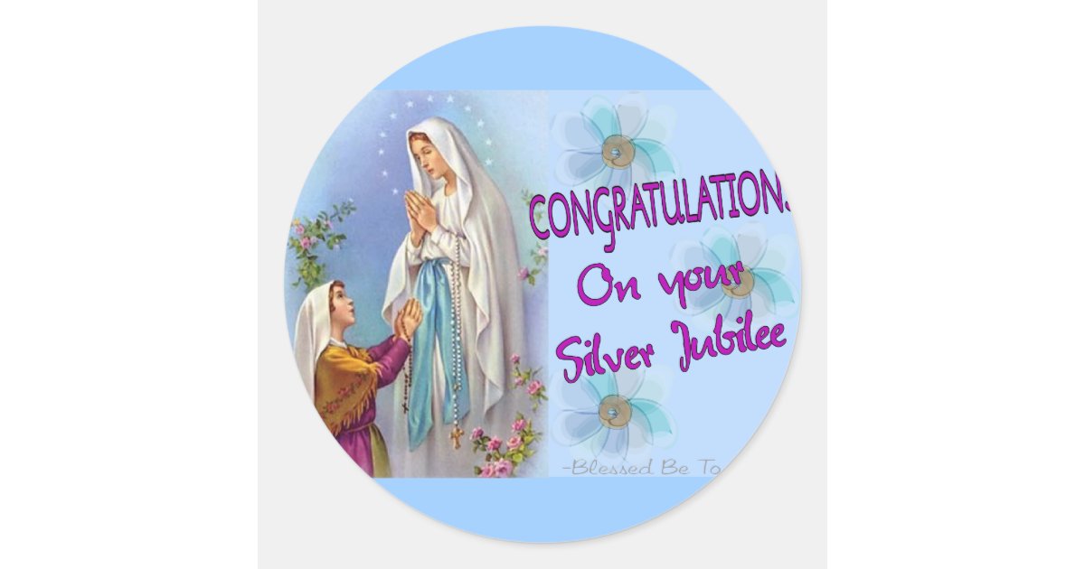 Nuns Silver Jubilee Gifts and Cards Classic Round Sticker | Zazzle