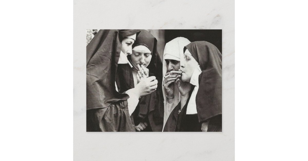 Nuns Smoking Postcard | Zazzle