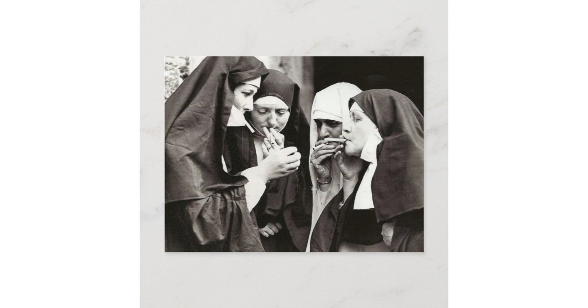 Nuns Smoking Vintage Photography Postcard | Zazzle