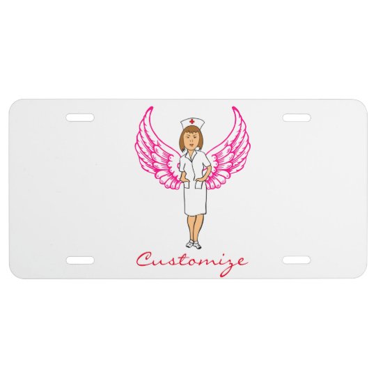 Nurse Angel Wings Thunder_Cove License Plate | Zazzle.com