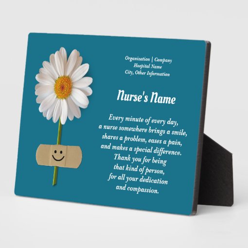 Nurse Appreciation Custom Gift Plaque | Zazzle