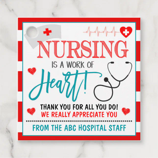 Nurse Appreciation Gift Tag | Zazzle