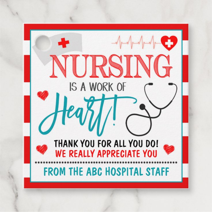 Nurse Appreciation Gift Tag | Zazzle