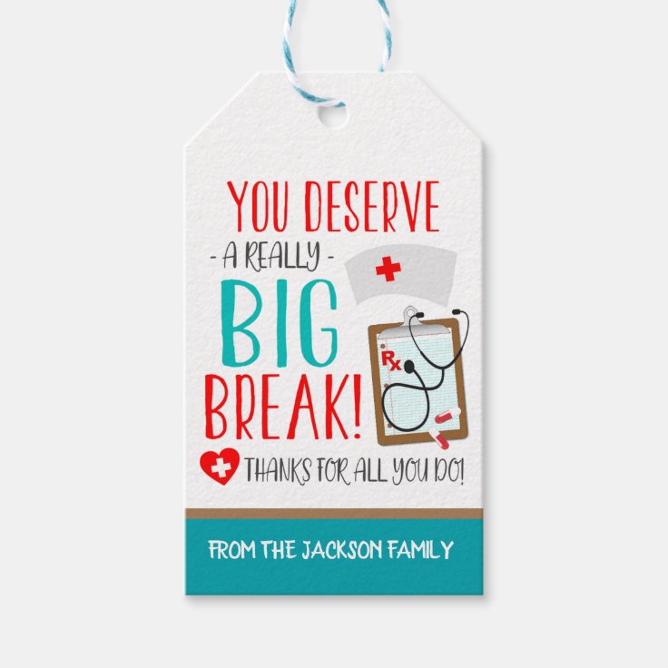 Nurse Appreciation Gift Tag | Zazzle