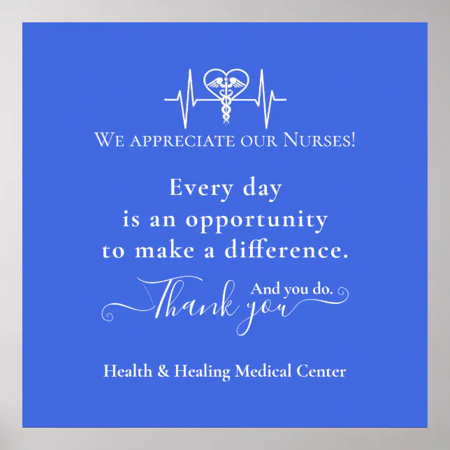 Nurse Appreciation Thank You Personalized Poster | Zazzle