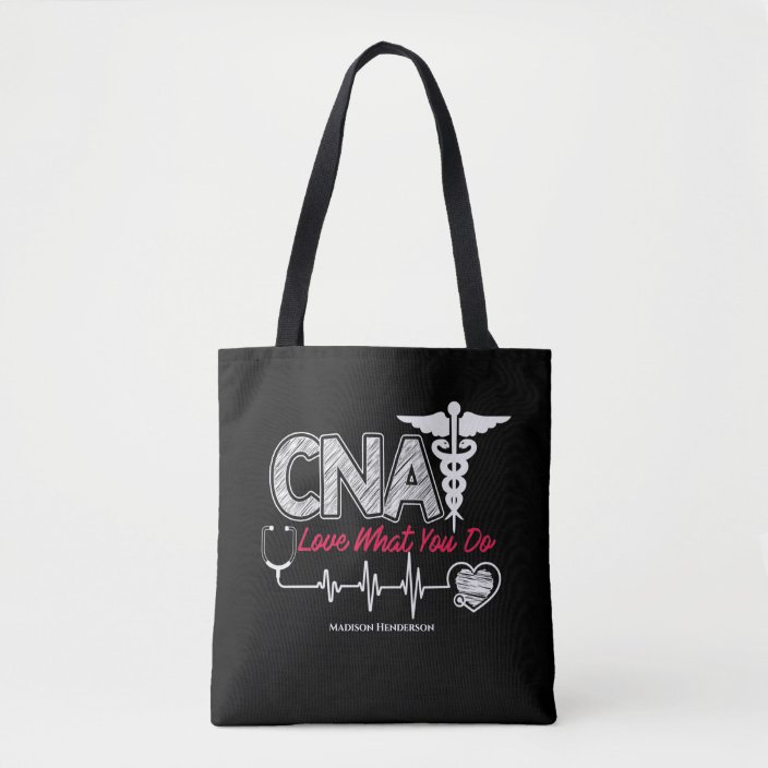 Nurse Assisant (CNA) Personalized Black Tote Bag | Zazzle.com