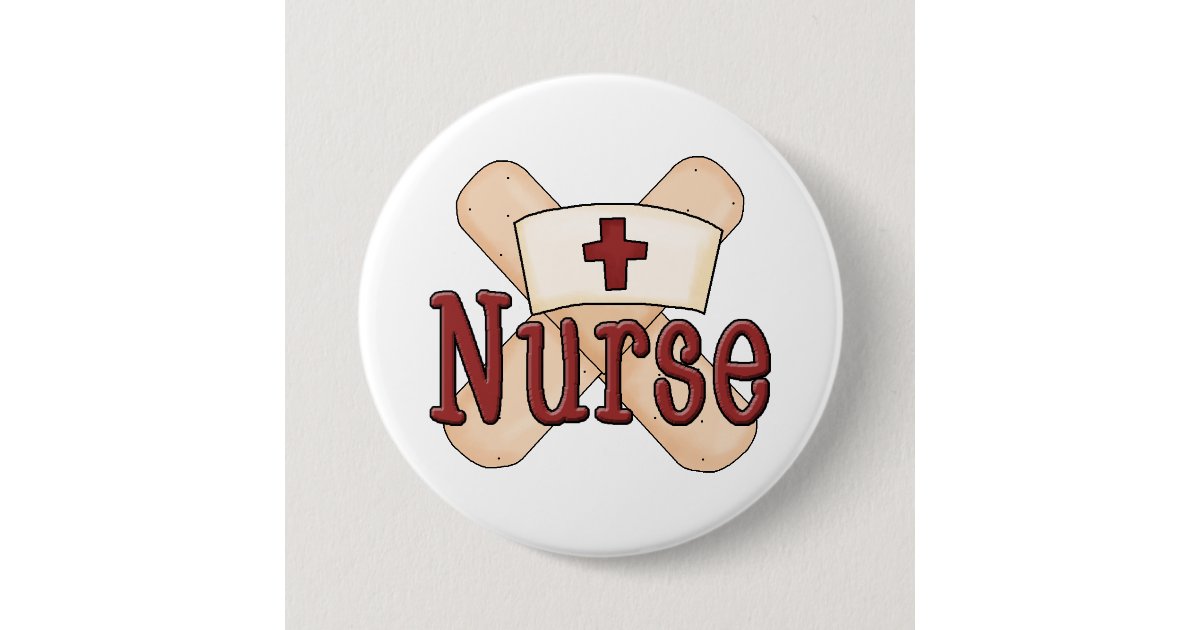 Nurse Bandage word art button | Zazzle