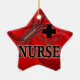 NURSE BLOOD CELLS SYRINGE HEART LOGO CERAMIC ORNAMENT | Zazzle