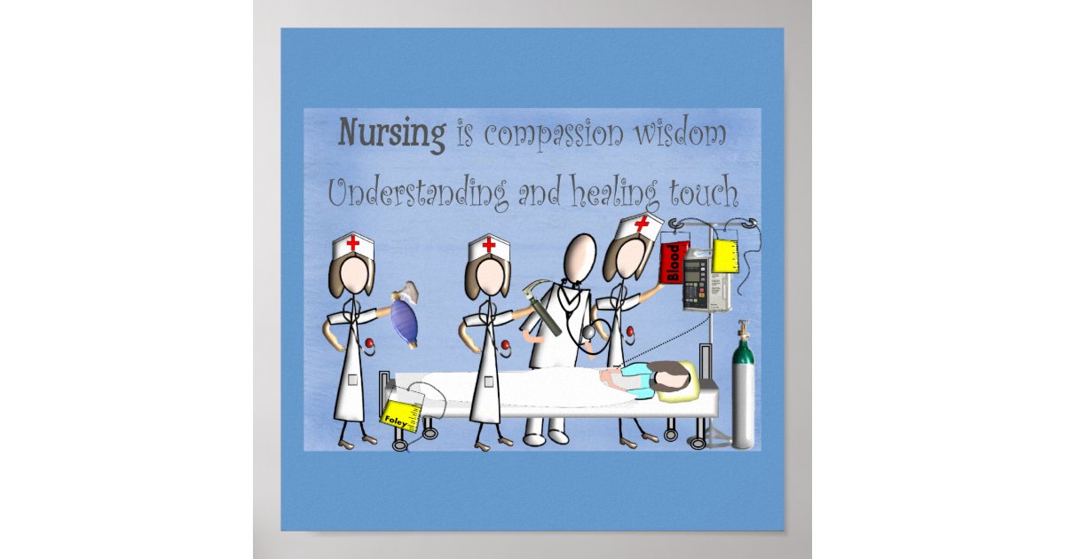 Nurse Canvas Art "Compassion & Wisdom" Poster | Zazzle