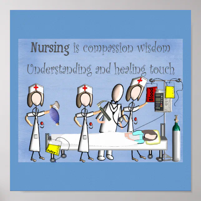 Nurse Canvas Art "Compassion & Wisdom" Poster | Zazzle