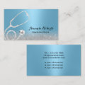 Nurse Caregiver Modern Glitter Light Blue Medical Business Card | Zazzle