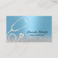 Nurse Caregiver Modern Glitter Light Blue Medical Business Card | Zazzle