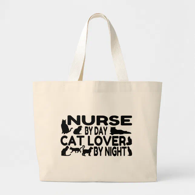 Nurse Cat Lover Large Tote Bag | Zazzle