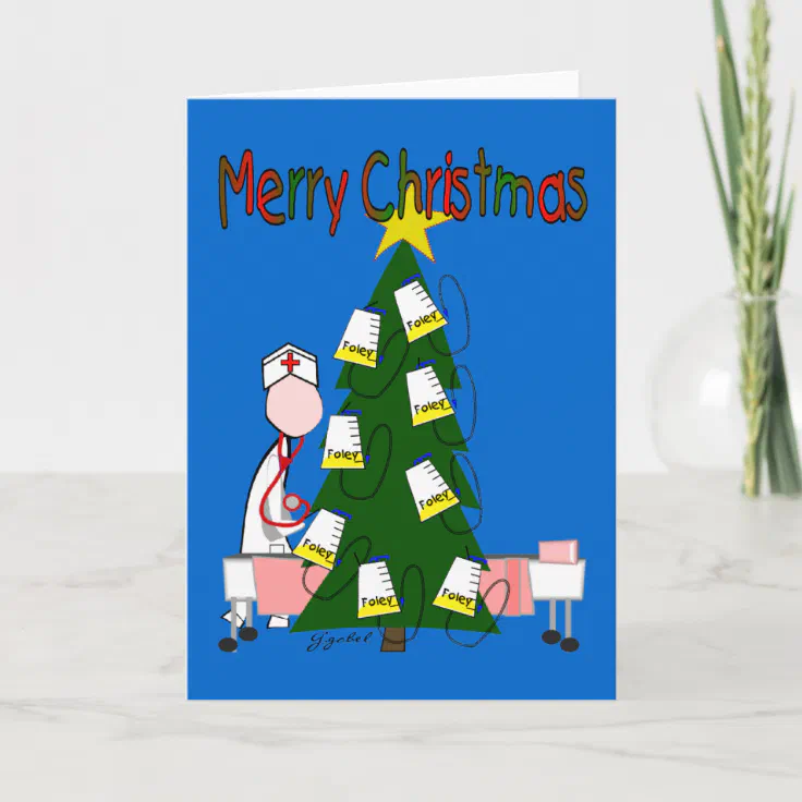 Nurse Christmas Design "Merry Christmas" Holiday Card | Zazzle
