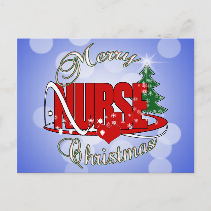 NURSE CHRISTMAS XMAS HOLIDAY POSTCARD | Zazzle