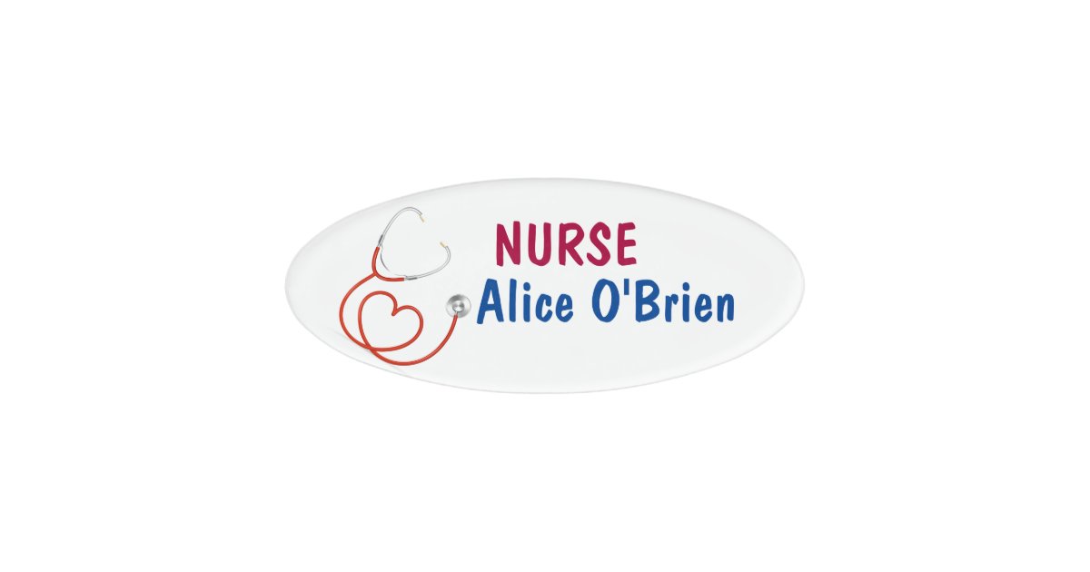 Nurse Custom Name Tag | Zazzle