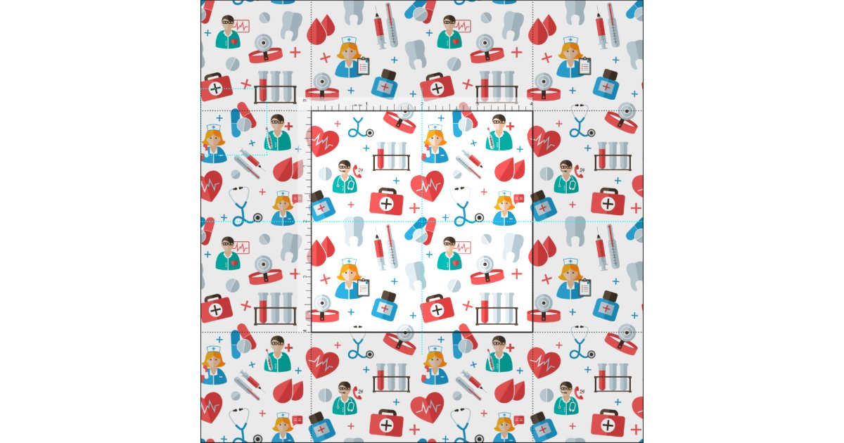 Nurse Doctor Medical Pattern Fabric | Zazzle