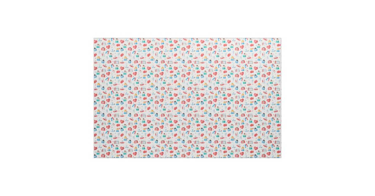 Nurse Doctor Medical Pattern Fabric | Zazzle