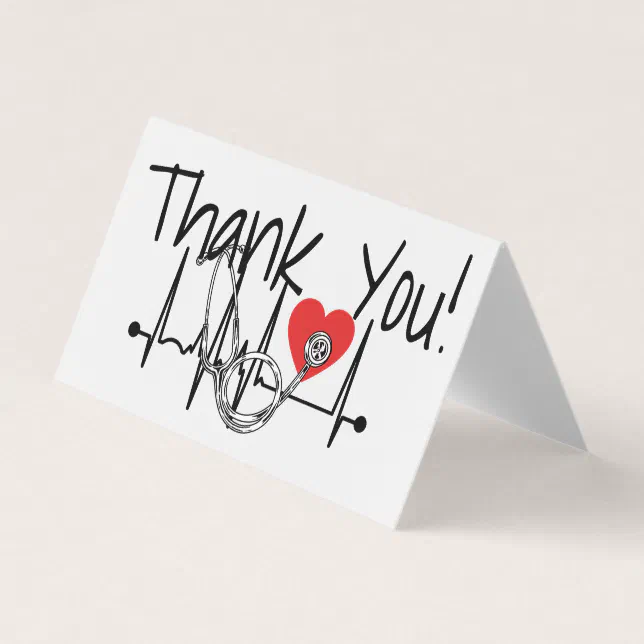 Nurse Doctor Medical Stethoscope Thank You Card | Zazzle