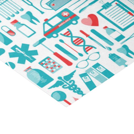 Nurse Doctor Staff Medical Equipment Pattern Tissue Paper | Zazzle