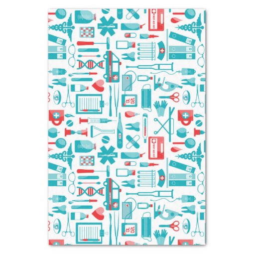 Nurse Doctor Staff Medical Equipment Pattern Tissue Paper | Zazzle