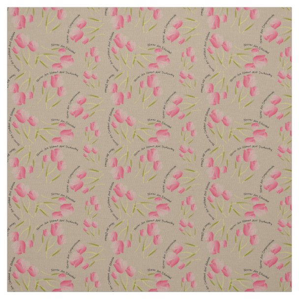 Nurse Fabric Tulips Design Light Green | Zazzle