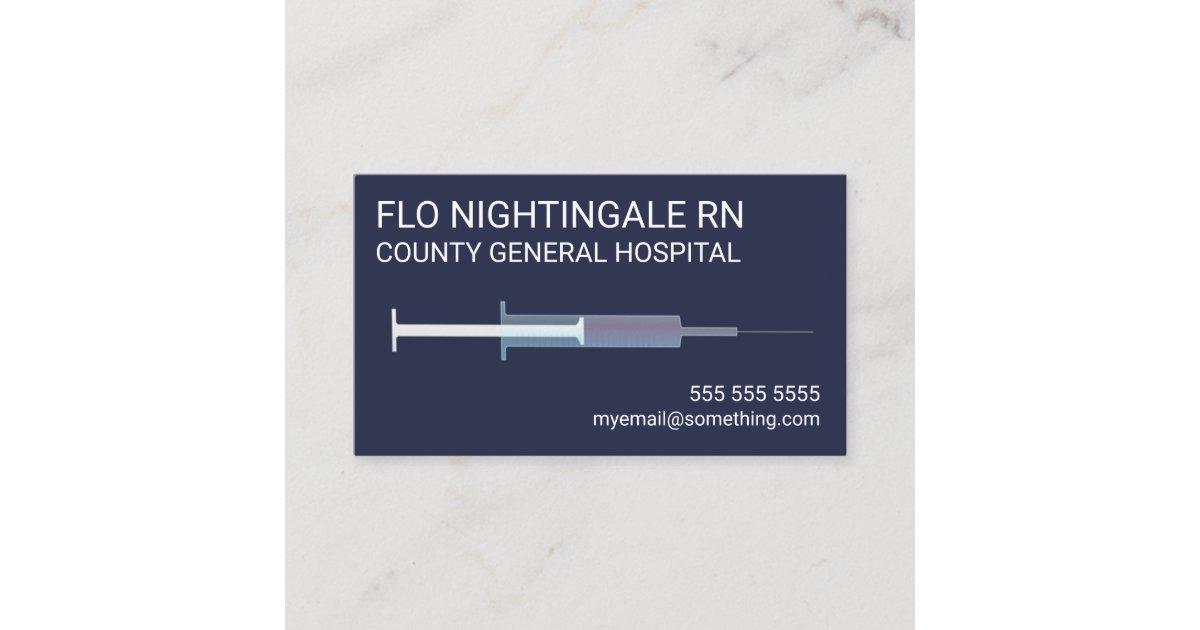Nurse Flu Shot Blue Business Card | Zazzle