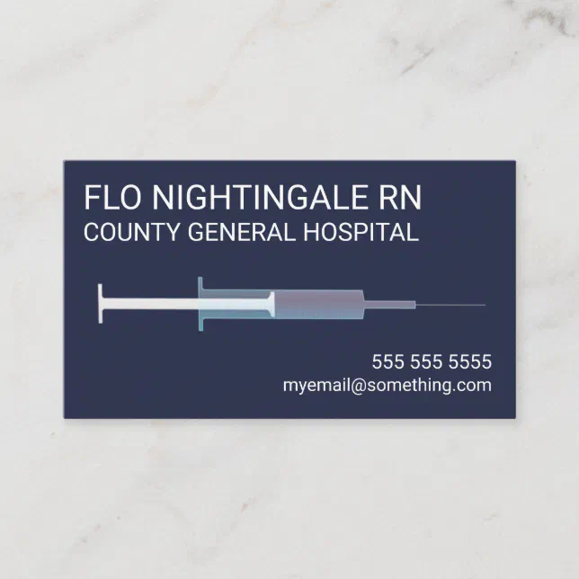 Nurse Flu Shot Blue Business Card | Zazzle