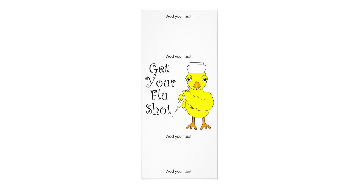 Nurse Flu Shot Chick Rack Card | Zazzle