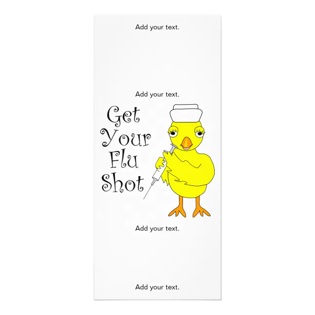 Nurse Flu Shot Chick Rack Card | Zazzle