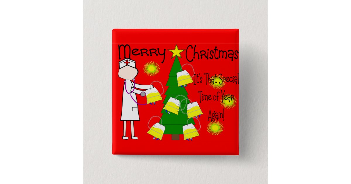 Nurse Funny and Twisted Christmas Humor Pinback Button | Zazzle
