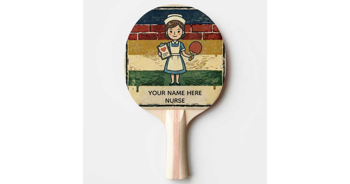 Nurse Gift Custom Ping Pong Paddle, Name Drop, Med Paddle | Zazzle