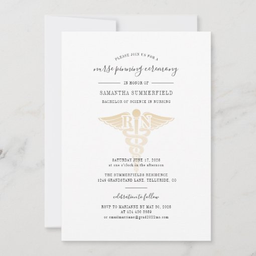 Nurse Graduate Pinning Ceremony Photo Invitation | Zazzle