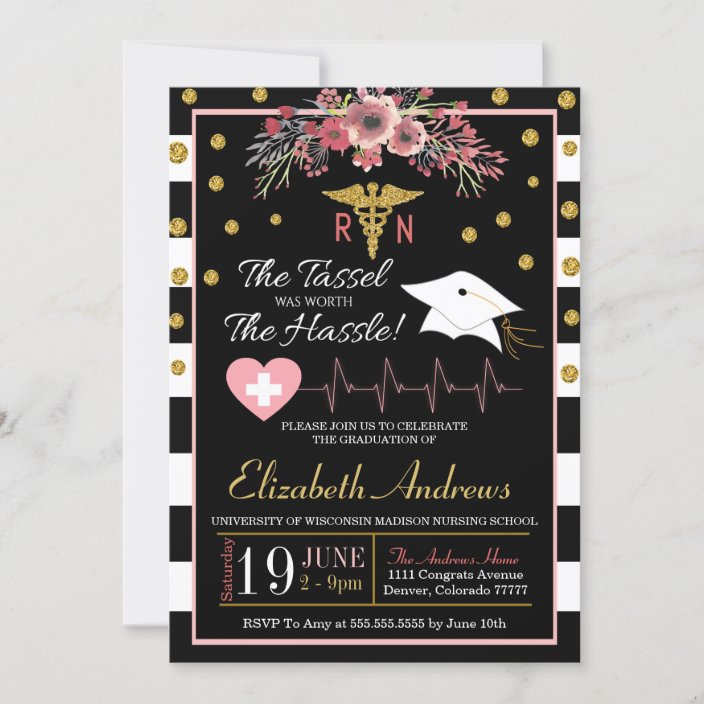 Nurse Graduation Invitation - Floral | Zazzle.com