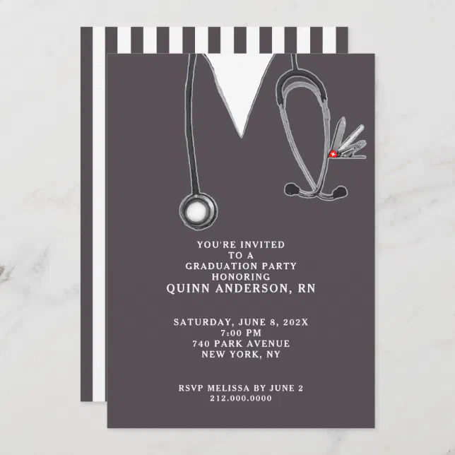 Nurse Graduation Nursing School Invitation | Zazzle