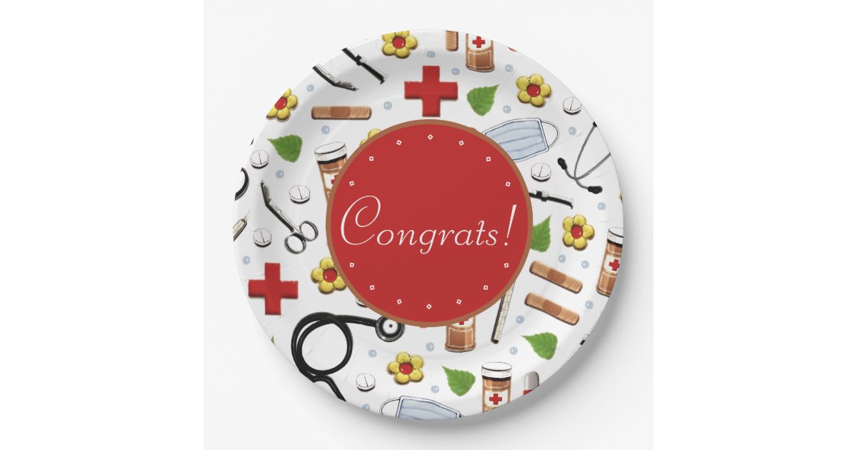 Nurse Graduation Party Paper Plates | Zazzle