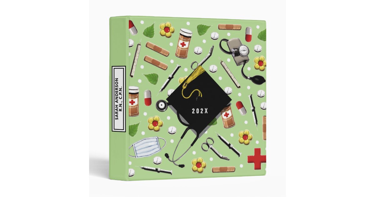 Nurse Graduation Scrapbook 3 Ring Binder | Zazzle