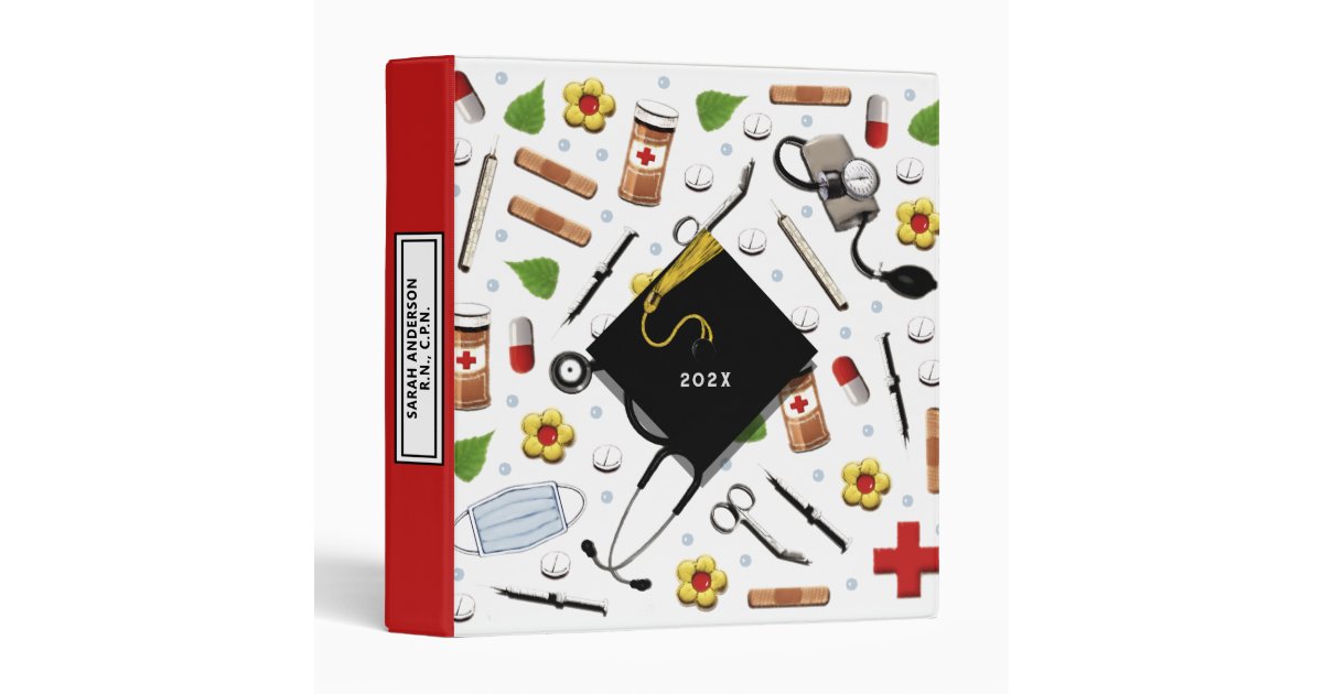 Nurse Graduation Scrapbook 3 Ring Binder | Zazzle