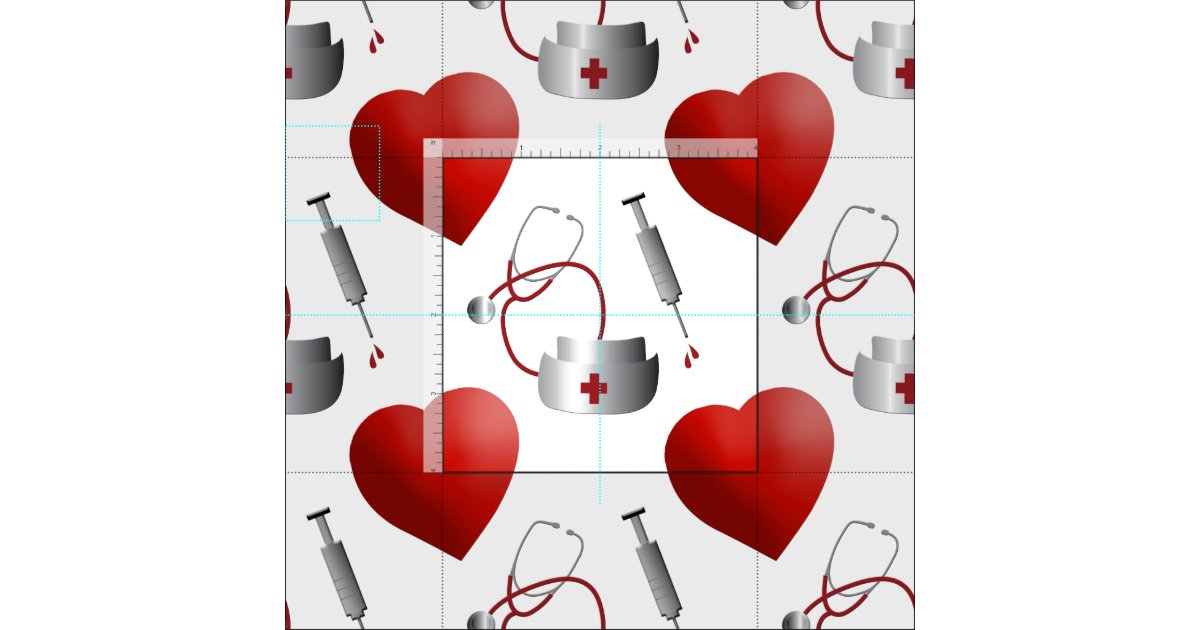 Nurse Icons with Heart Fabric | Zazzle