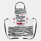Nurse in progress loading fun zebra skin fur apron | Zazzle
