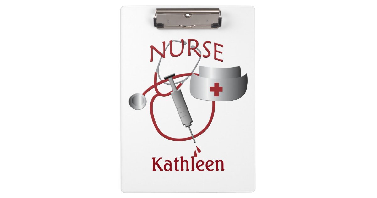 Nurse Name Nurses Cute Custom Clipboard | Zazzle